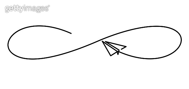 continuous line drawing of airplane paper flying infinity design 이미지 ...