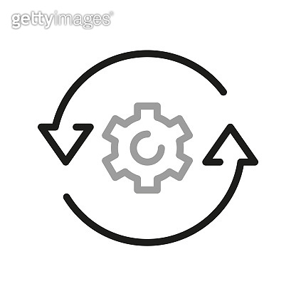 Big data analysis thin line icon. Data processing outline pictograms ...