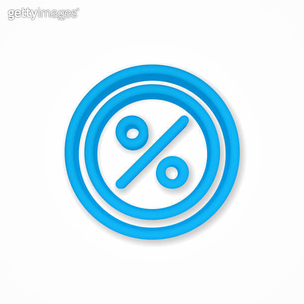 Percent sign, Percentage. Shop discoun realistic icon. 3d line vector ...