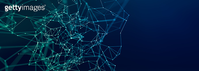 Network connection structure. Abstract polygonal space background with connection lines and dots ...