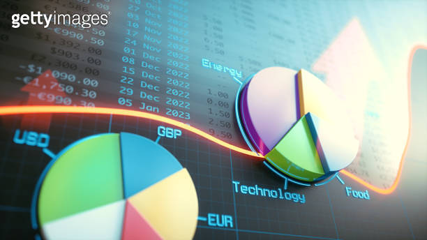 Forecasting timeline line graph with financial figures spreadsheet and ...