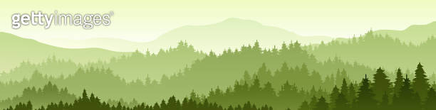 Horizontal forest and mountains landscape 이미지 (1436944822) - 게티이미지뱅크