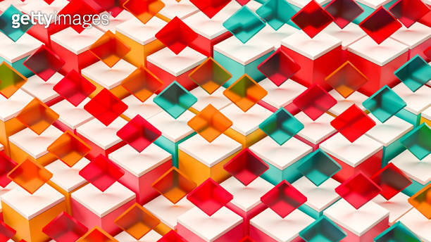 Abstract 3D Block Shape Wave Pattern Background 이미지 (1403957042) - 게티이미지뱅크