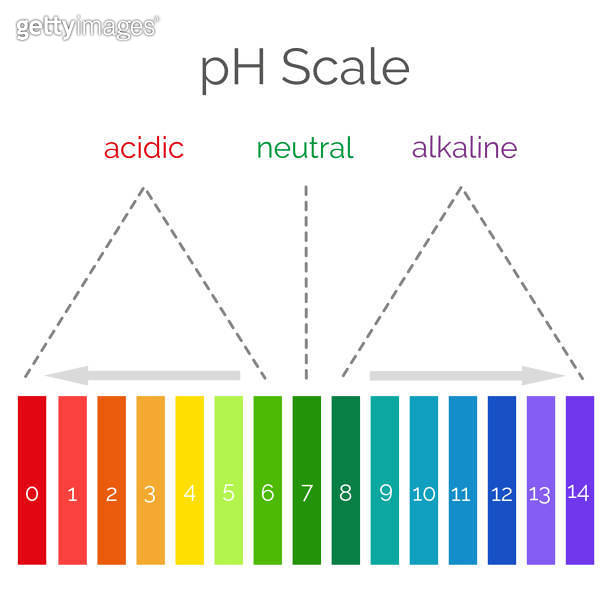 Horizontal pH scale for measuring acid alkaline balance 이미지 (1372358055 ...