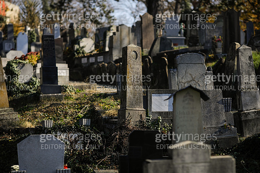 Details with tombs, tombstones and vegetation from the old saxon ...
