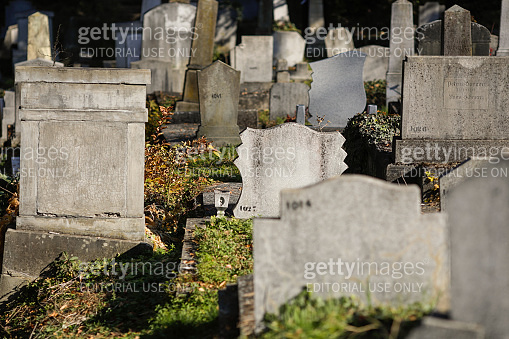 Details with tombs, tombstones and vegetation from the old saxon ...