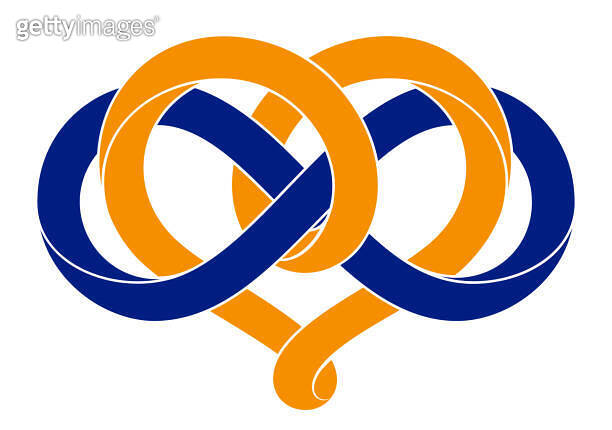 Heart sign intertwined with infinity symbol made of mobius stripes ...
