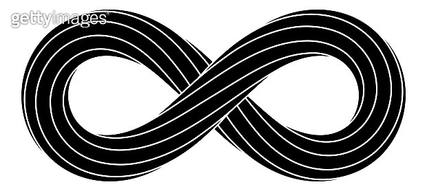 Infinity sign made with twisted decagonal rod. Stylized endess symbol ...