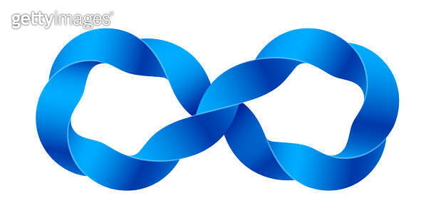 Infinity sign made of twisted triangular rod. Mobius strip symbol ...