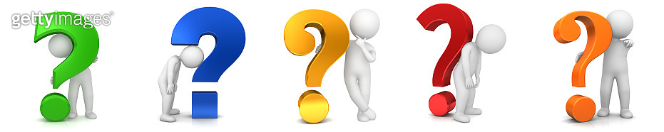 Question marks colored interrogation point signs green blue golden ...