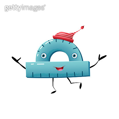 Cute ruler character vector cartoon illustration isolated on white ...