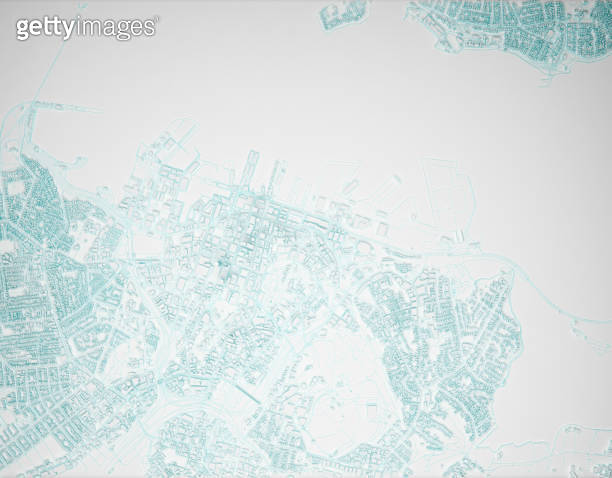 simplified map of the city of Auckland aerial view 이미지 (1368027585 ...