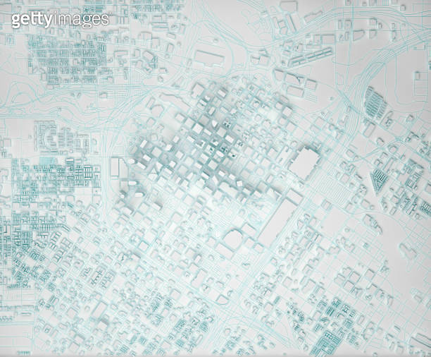 simplified map of the city of Houston aerial view (1373073158) 일러스트, 무료 ...