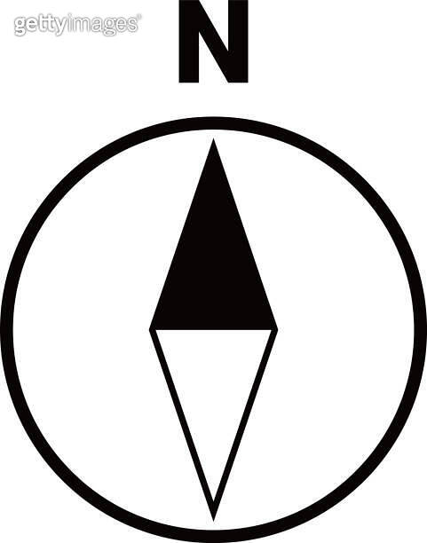 Simple illustration of a compass showing north 이미지 (1367809234) - 게티이미지뱅크