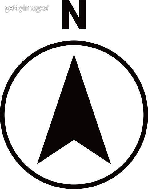 Simple illustration of a compass showing north 이미지 (1367809231) - 게티이미지뱅크