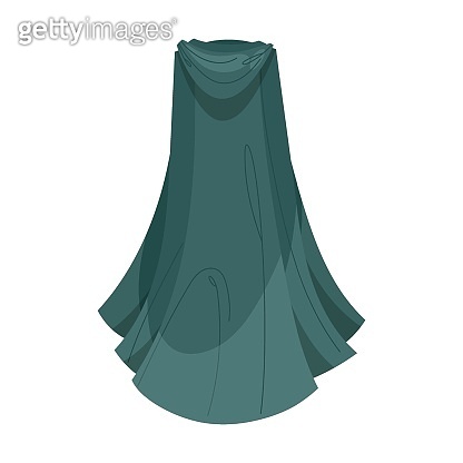 Cloak of magic character. Vector illustration of clothes flying on wind ...