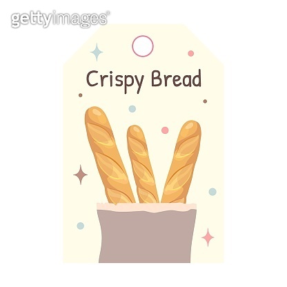 Bakery tag. Loaves of bread vector illustration with text. Food ...