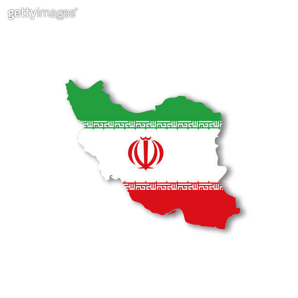 Iran - white 3D silhouette map of country area with dropped shadow on ...