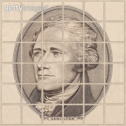 Banner with Portrait of U.S. president Alexander Hamilton 이미지 ...