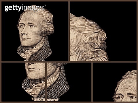 Banner with Portrait of U.S. president Alexander Hamilton 이미지 ...