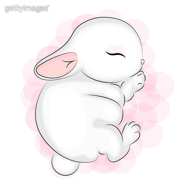 Bunny cub, cute baby white rabbit Vector illustration 이미지 (1365178528 ...