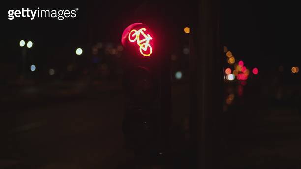 Bike Lane Traffic Lights at Street Crossing 이미지 (1368093846) - 게티이미지뱅크