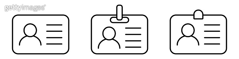 ID Card icon collection. Employee clerk card, Identification card ...