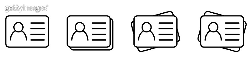 ID Card icon collection. Employee clerk card, driver license ...