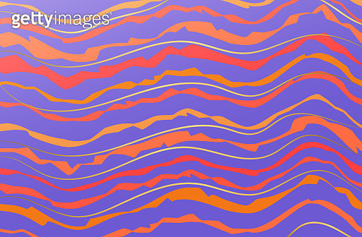 Groovy yellow abstract background with golden brush lines. Liquid ...