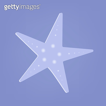 3d starfish top view. Sea creature, underwater world. Blue starfish ...