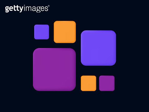 Square shape 3d, abstract geometric background. Modern art composition ...