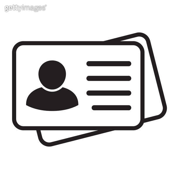 ID Card icon collection. Employee clerk card, driver license ...