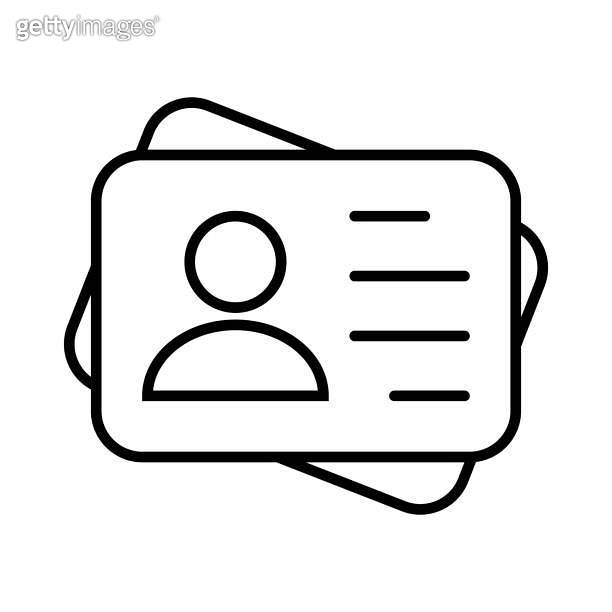 ID Card icon collection. Employee clerk card, driver license ...