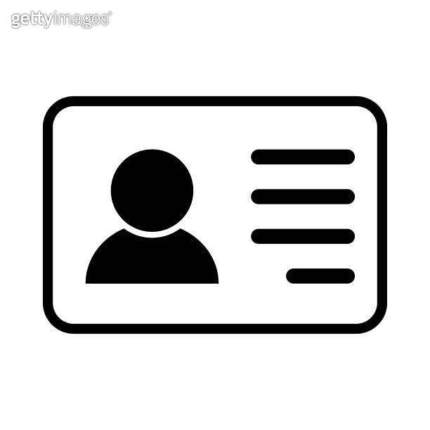 ID Card icon collection. Employee clerk card, driver license ...