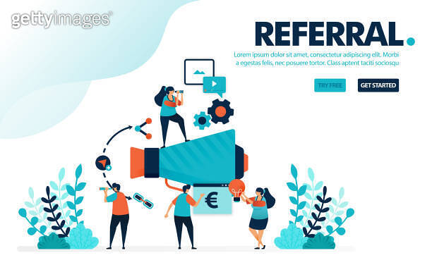 Vector illustration referral program. People join referral programs for ...