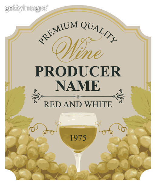 wine labels with realistic bunches of delicious grapes 이미지 (1443672774 ...