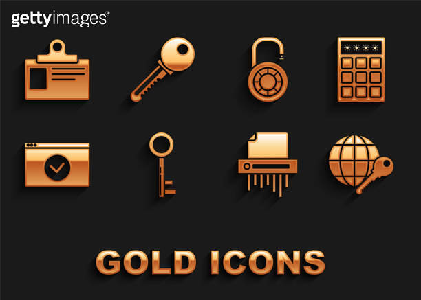 Set Key, Password protection and safety access, Globe key, Paper shredder confidential, Secure ...