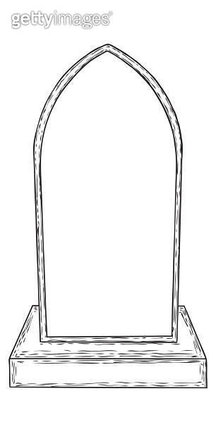 Tomb stone drawing. Grave for dead as Halloween tombstones prop. Hand ...