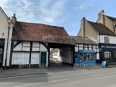 Cookham, Berkshire, England. High Street view of medieval english ...