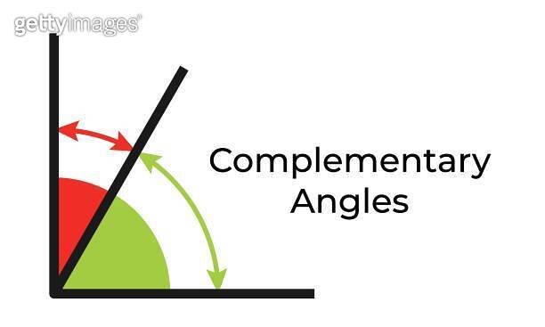 Vector illustration of complementary angles isolated on white ...