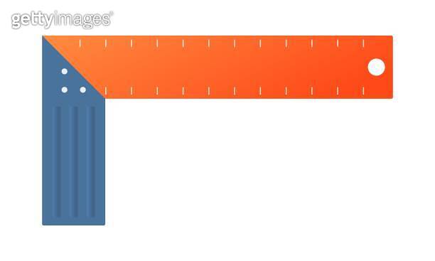 Vector illustration setsquare isolated on white background. Corner and ...