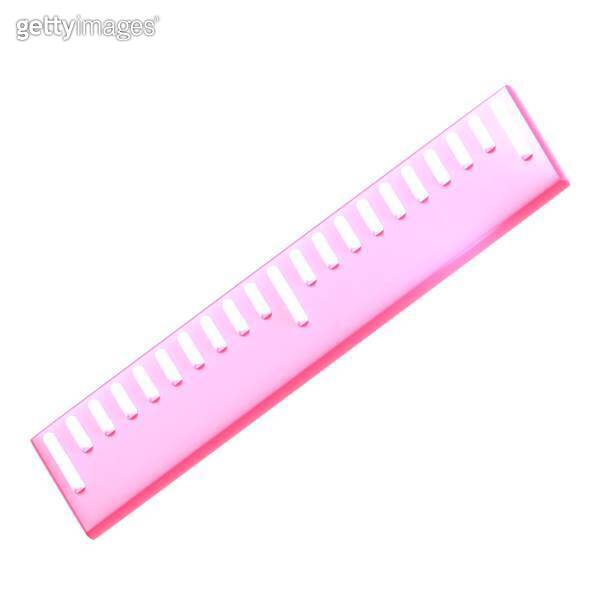 3d render illustration pink plastic tape ruler isolated on white ...