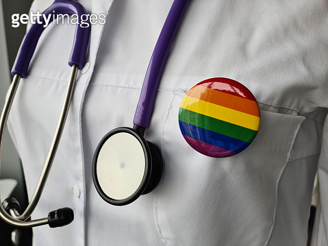 LGBT symbol stethoscope with rainbow icon for rights and gender ...