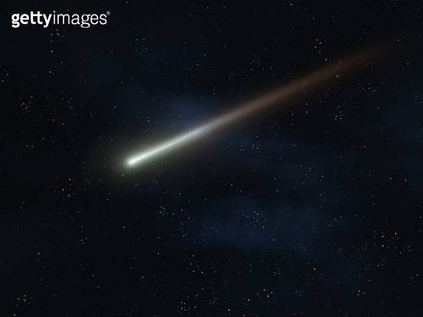 Beautiful meteor trail, falling meteorite in the starry night sky. 이미지 ...