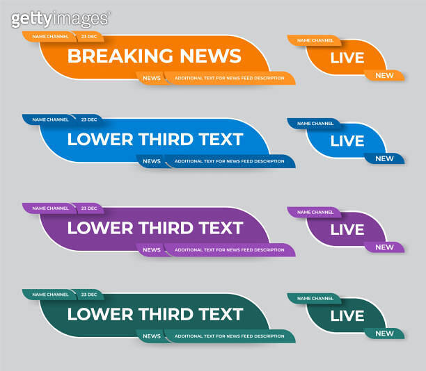 Vector lower third, news line for media, video, tv channels, abstract ...