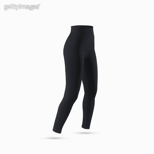 Blank black women's leggings mockup, compression underwear 3D rendering ...