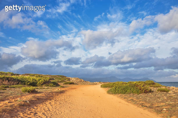 Seacoast near Can Picafort beach in sunlight 이미지 (1370345060) - 게티이미지뱅크