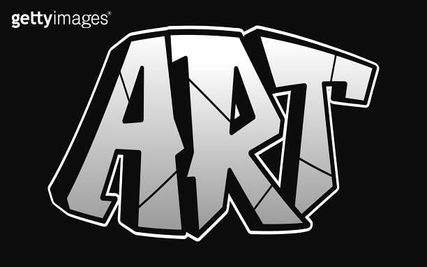 Art word graffiti style letters.Vector hand drawn doodle cartoon logo ...