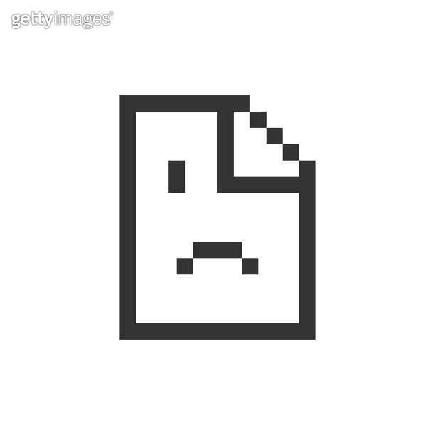 Corrupted pixel file icon. Damage document symbol. Sign broken data ...
