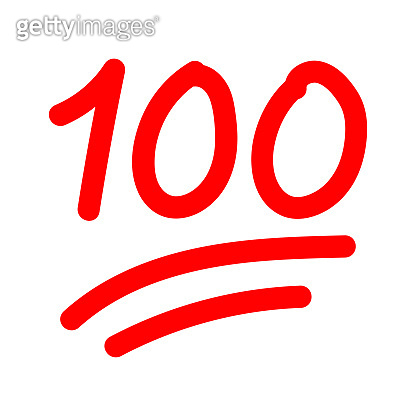 100 hundreds emoji icon. Point text symbol. Sign number vector. 이미지 ...